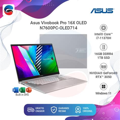ASUS Laptop Vivobook Pro 16X OLED N7600PC OLED714 Intel Core I7 16GB