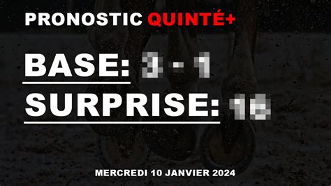 Pronostic PMU Quinte Du Jour Mercredi 10 Janvier 2024 YouTube