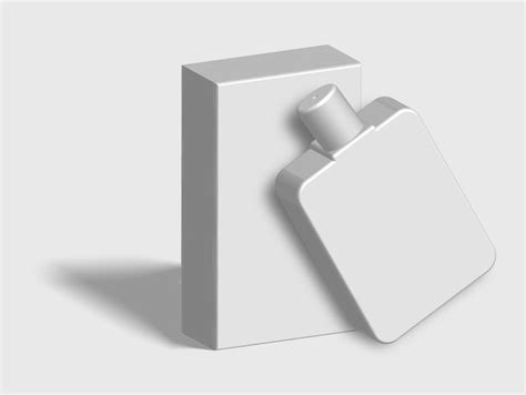 Una Caja Blanca Con Un Frasco Blanco De Forma Cuadrada Que Dice La