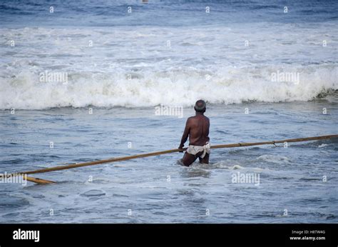 A Fisherman Varkala Kerala India Stock Photo Alamy