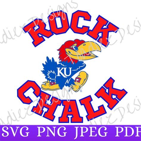 Two Designs Rock Chalk Jawhawk University Of Kansas Ku Etsy