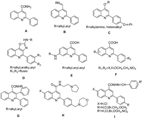 The Structures Of 2 Aryl Quinoline 4 Carboxylic Acid Derivatives With