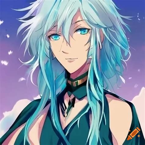 Anime Character With Silver Hair And Teal Eyes On Craiyon