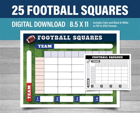 Football Squares Squares X Etsy