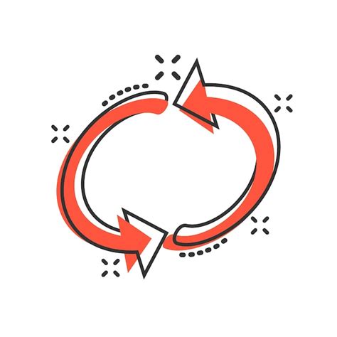Premium Vector Arrow Rotation Icon In Comic Style Sync Action Vector