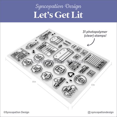 Clear Stamp Set Let S Get Lit X Photopolymer Stamps For