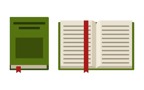 Libro Abierto Y Cerrado Aislado Sobre Fondo Blanco Vector Premium