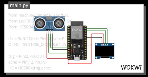 基于超声波的OLED显示 Wokwi ESP32 STM32 Arduino Simulator