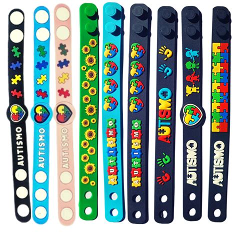 Kit Pulseira Silicone Identificação Autismo Autista Shopee Brasil