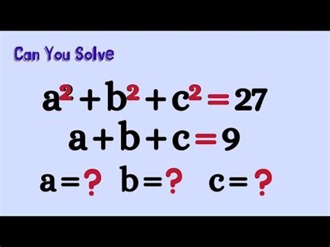 A Nice Algebra Equations A Nice Olympiad Question Math Problem