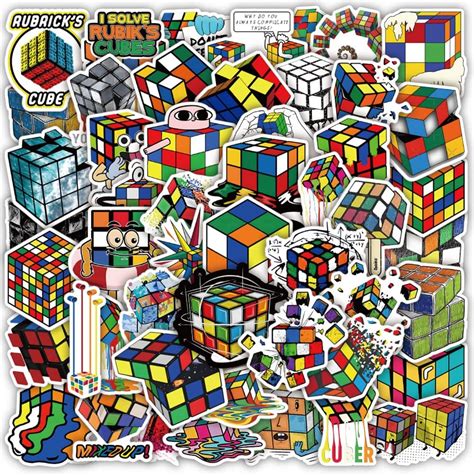 Amazon Rubik S Cube Stickers Pcs Aesthetic Vinyl Waterproof