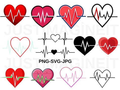 Heartbeat Line Svg Files Ecg Ekg Cut Files Healthcare Vector Files