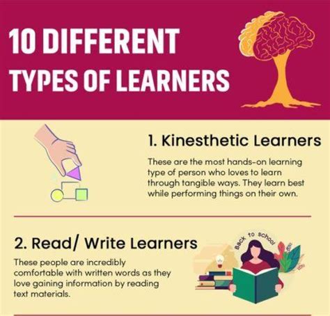 The Different Types Of Learners E Learning Infographics