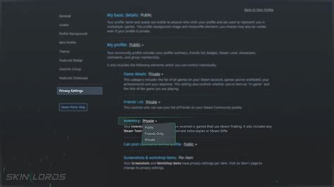 Cómo hacer que su inventario de Steam sea público o privado Cambie la