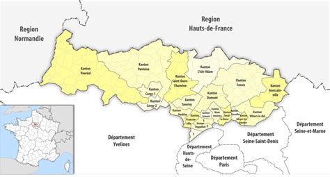 Carte des cantons du département du Val d Oise