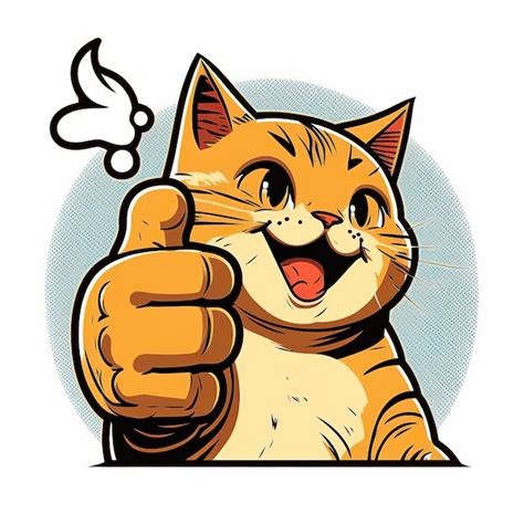 Premium AI Image Ai Generated Illustration Cat Giving Thumbs Up