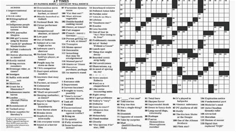 Printable Sunday Crossword Puzzles
