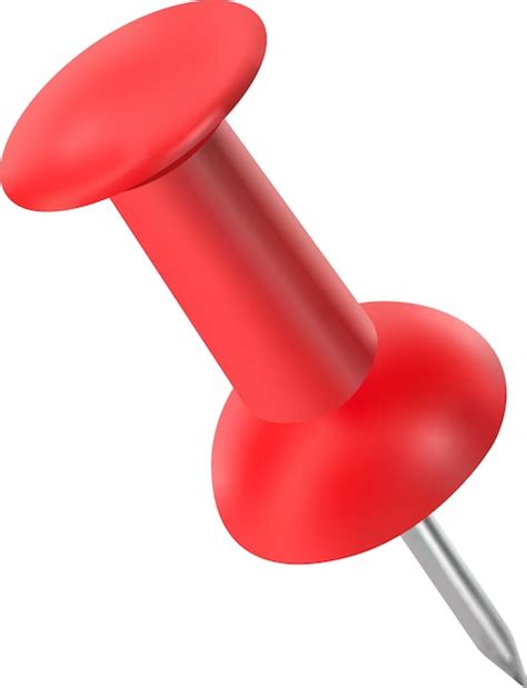 Premium Vector Red Push Pin Isolated
