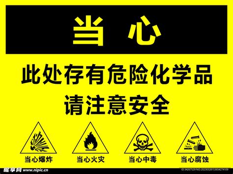 当心危险化学品设计图 公共标识标志 标志图标 设计图库 昵图网