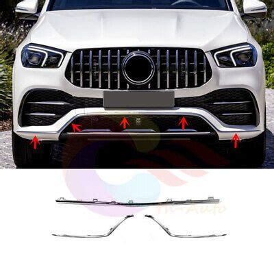 3PCS Chrome Front Bumper Molding Trim For Mercedes W167 GLE 53AMG