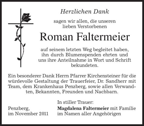 Traueranzeigen Von Roman Faltermeier Trauer Merkur De