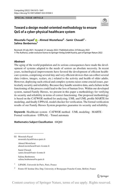 toward a design model oriented methodology to ensure qos of a cyber physical healthcare system