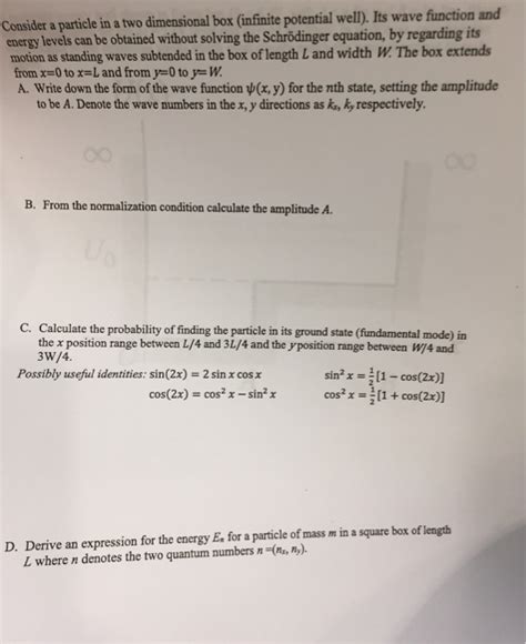 solved consider a particle in a two dimensional box