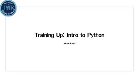 training up intro to python ppt download