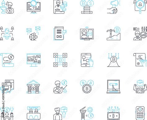 Virtual Energy Linear Icons Set Efficiency Sustainability Renewable