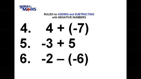 directed numbers adding and subtracting youtube