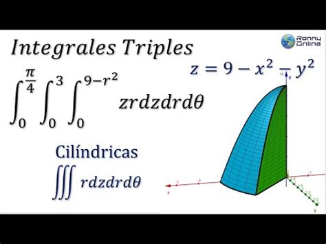 Integral triple con paraboloide y un plano en coordenadas cilíndricas