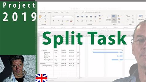 Ms Project Split Tasks Simple Youtube