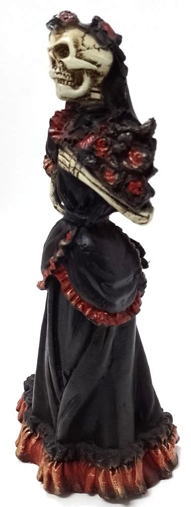 Estátua em Resina Pomba Gira Rosa Caveira