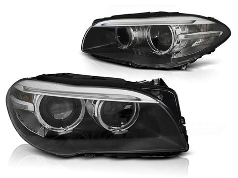LCI Look Bi Xenon Angel Eyes LED DRL Black Headlights For BMW F10 F11