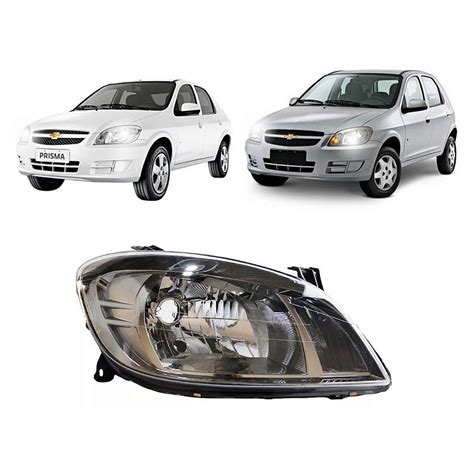 Farol Direito Dark Chrome Prisma Celta Arteb Novo Fegus Auto Parts