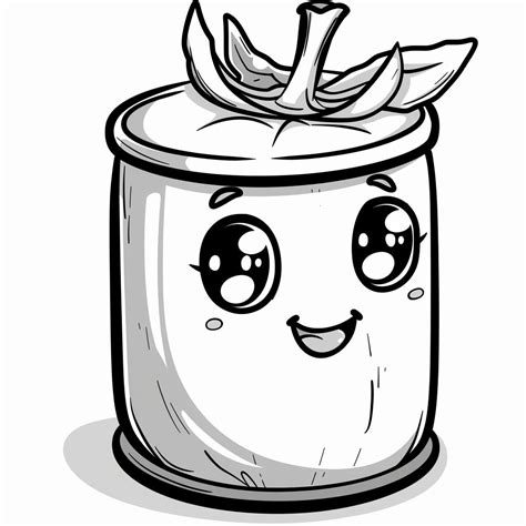 Dibujos De Latas De Tomate Kawaii Para Colorear Kawaiiparacolorear