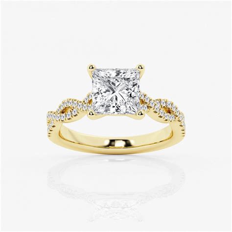 2 3 4 Ctw Princess Lab Grown Diamond Double Twist Side Stone Engagement