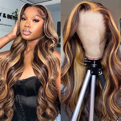 Amazon Meiking Honey Blonde Ombre Lace Front Wig Human Hair