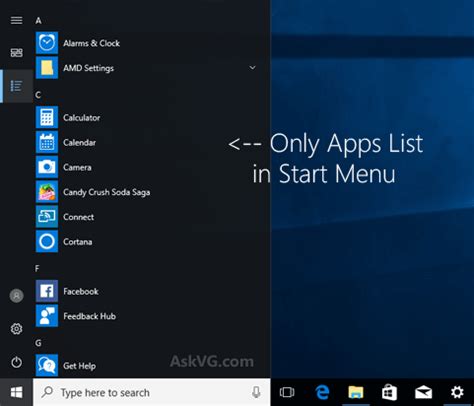 Tip Hide Or Remove All Apps List In Windows Start Menu Askvg