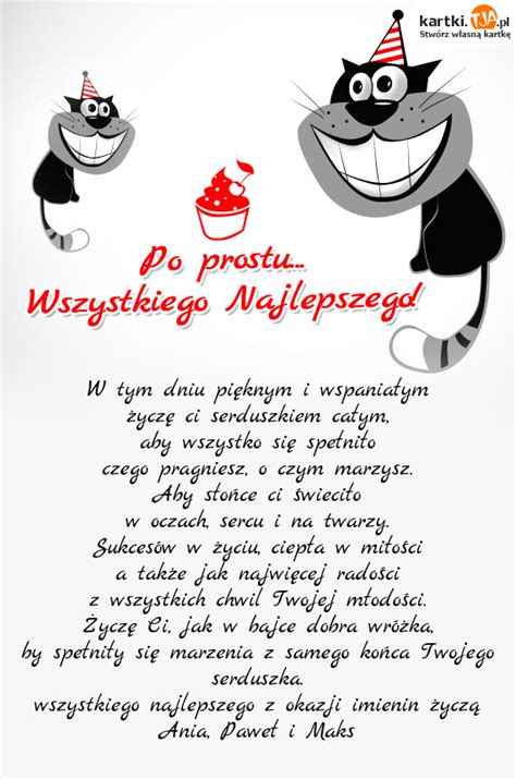 Wszystkiego Najlepszego Z Okazji Imienin Ycz Ania Pawe I Maks