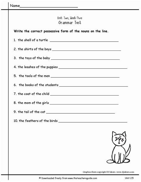 Possessive Pronouns Worksheet 2nd Grade Unique 16 Best Of 2nd Grade