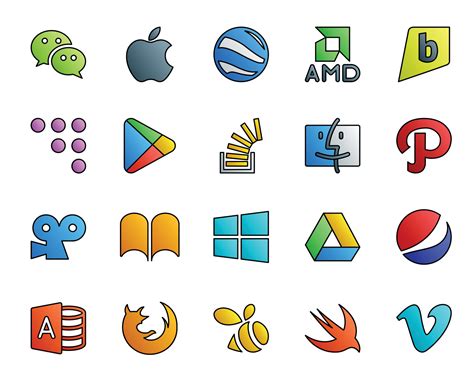 20 Social Media Icon Pack Including Windows Viddler Apps Path Overflow