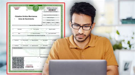 Acta de nacimiento en línea Paso a paso para descargarla en PDF MVS