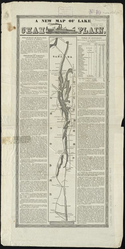 A New Map Of Lake Champlain Digital Commonwealth