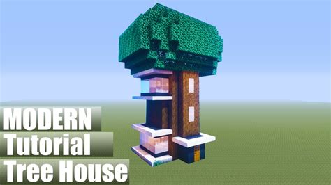 Minecraft Tutorial How To Make A Modern Treehouse Youtube