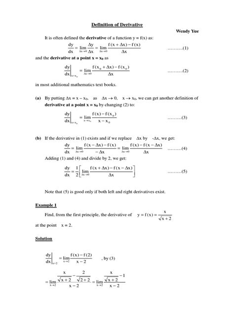derivatives using first principles pdf functions and mappings mathematical objects