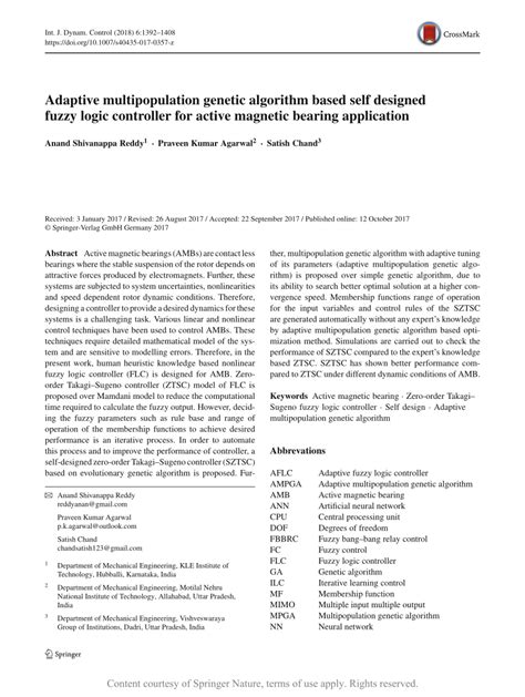 self adaptive control based on genetic algorithm