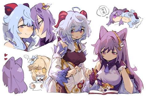 Ganyu Lumine And Keqing Genshin Impact Drawn By Shioneko114 Danbooru