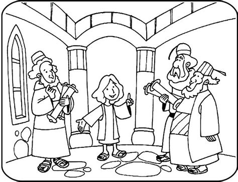 Jesus In The Temple Colouring Clip Art Library