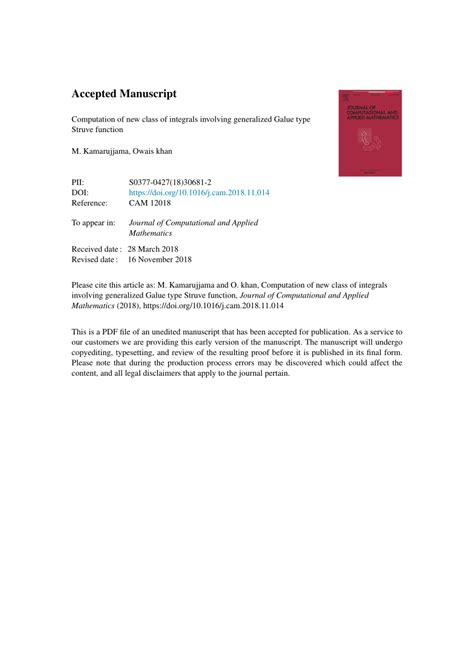 pdf computation of new class of integrals involving generalized galue type struve function